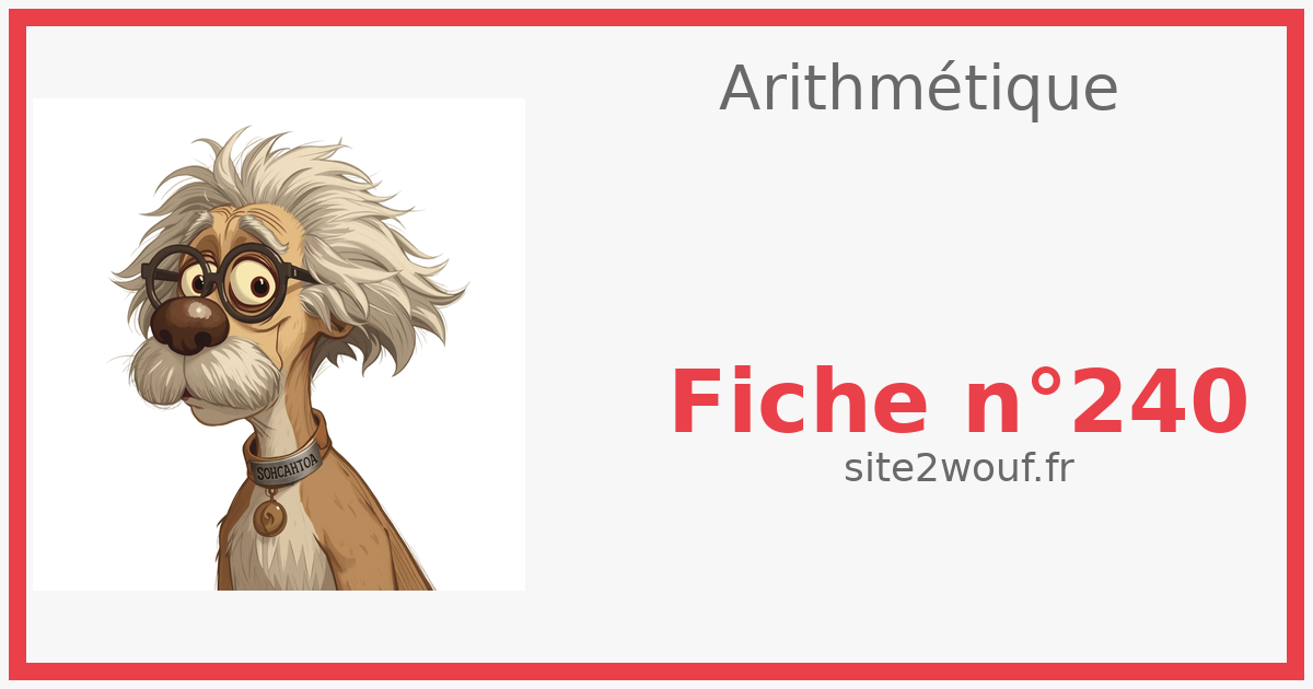 Arithmétique - vendredi 28 août 2026 | Cycle 4 | Site2wouf