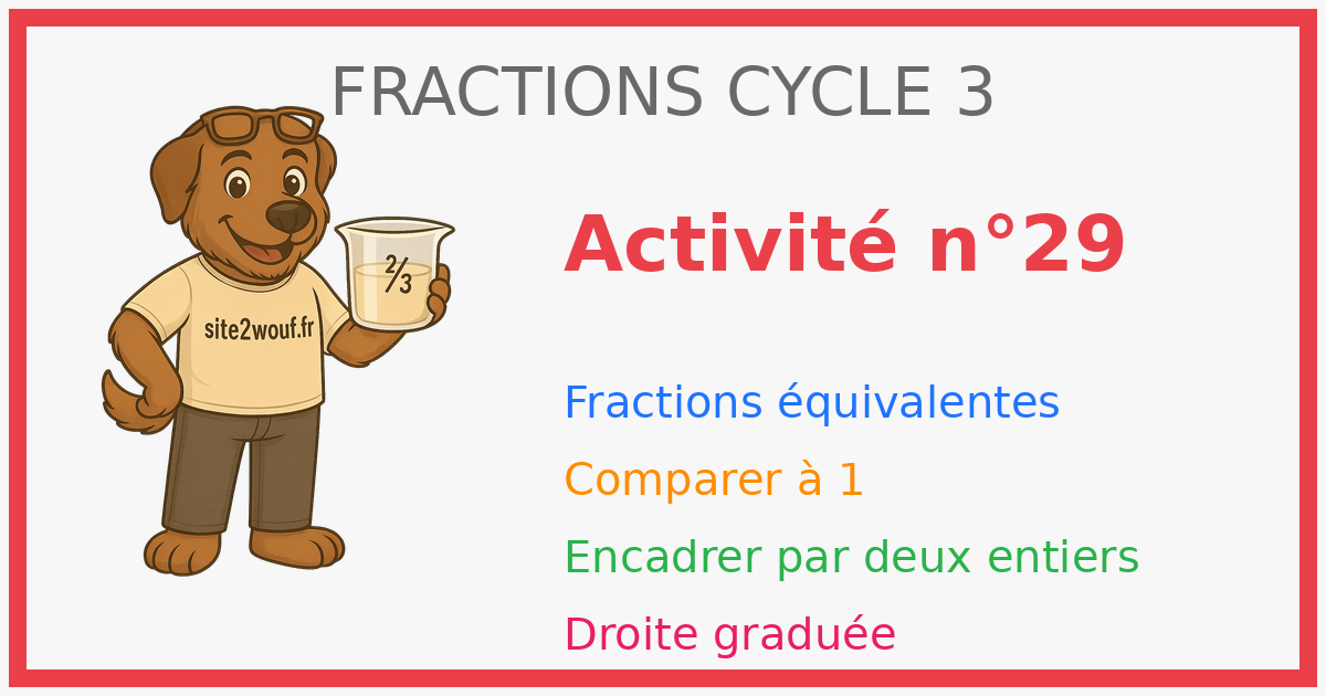 Fractions - jeudi 29 janvier 2026 | Cycle 3 | Site2wouf